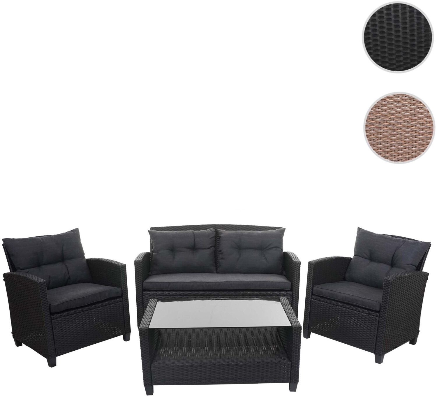 Heute Wohnen HWC-F10 XXL Poly-Rattan Lounge-Set Sofa Sessel Kissen ...