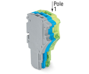 Wago 1-Leiter-Federleiste Push-in CAGE CLAMP® 1,5mm² grau/blau/grün ...