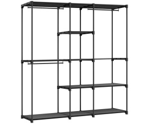 Songmics Kleiderschrank offen mit Kleiderstangen und Stoffablagen ...