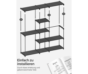 Songmics Kleiderschrank offen mit Kleiderstangen und Stoffablagen ...
