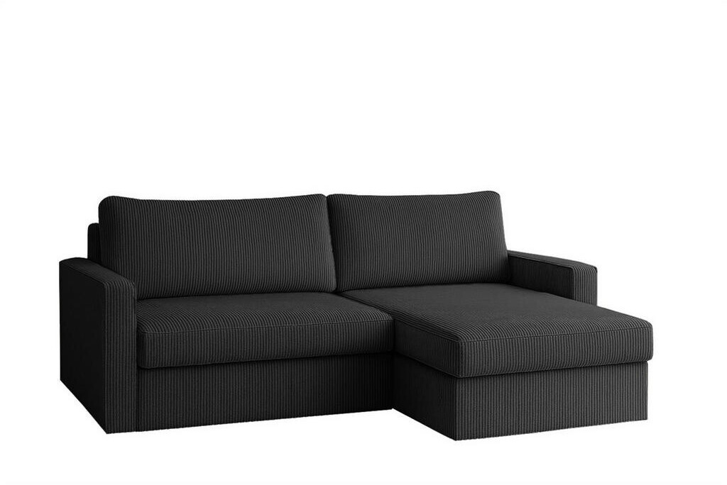 Fun Möbel BENDIK Ecksofa mit Schlaffunktion, Stoff Poso Anthrazit ...