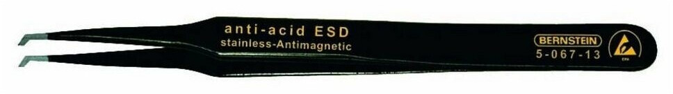 Bernstein SMD-Pinzette 12 SA-ESD, flach gebogen 45°, 120mm (5-067-13 ...