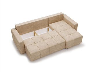 Fun Möbel NOHA Ecksofa Schlafsofa Stoff Kronos Dunkelblau Ottomane ...