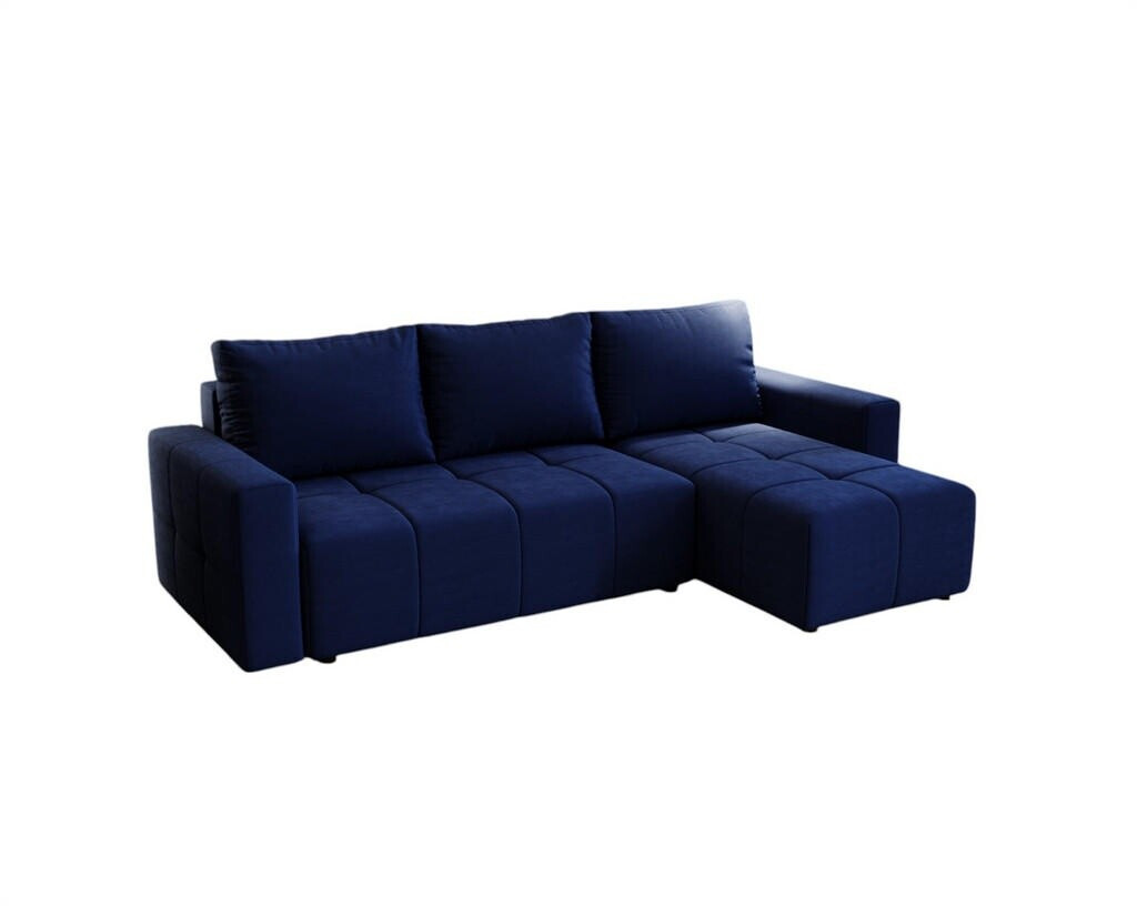 Fun Möbel NOHA Ecksofa Schlafsofa Stoff Kronos Dunkelblau Ottomane ...