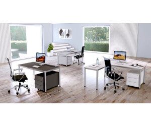 Kerkmann Prime Schreibtisch 160x80cm, weiß, 4-Fuß-Gestell silber ...