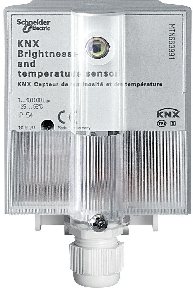 Schneider Electric KNX Helligkeits- und Temperatursensor, lichtgrau ...