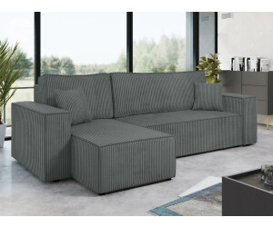 Mirjan24 Karl Cord Ecksofa L-Form mit Schlaffunktion und Bettkasten ...