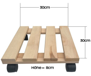 Hossi's Wholesale Pflanzroller Eckig 30x30cm Buchenholz 120kg, 10er-Set ...