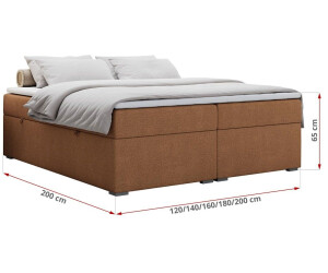 MKS Meble BESS Boxspringbett mit Bettkasten 200x200cm Orange H4 ab 1. ...