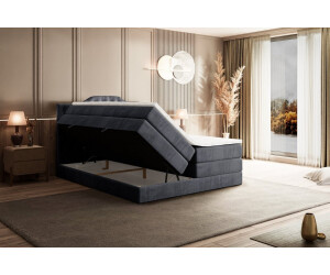 ALTDECOR Vila-1 King Boxspringbett 160x200cm Samt Dunkelgrau H3/H4 ...