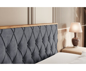 ALTDECOR LOLLI5 Boxspringbett 160x200 Dunkelgrau Samt mit Bettkasten ...