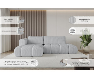 ALTDECOR Cloud-L Ecksofa mit Schlaffunktion und Bettkasten, Cord, Grün ...