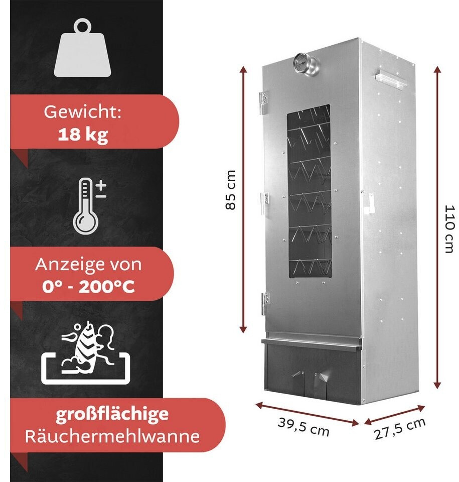 Lemodo Räucherofen XL Räucherschrank Stahl 110cm (NA294_HS) ab 139,95 ...