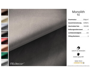 ALTDECOR Darnel-L1 Modulares Ecksofa L-Form Velours Dunkelgrau ...