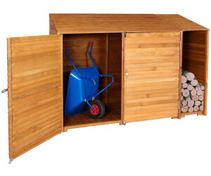 Mendler HWC-J75 Geräteschuppen Holz gebeizt naturfarben 180x250x93cm ...