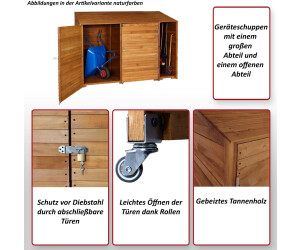 Mendler HWC-J75 Geräteschuppen Holz gebeizt naturfarben 180x250x93cm ...