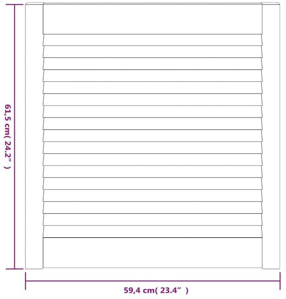 vidaXL Schranktüren Lamellen-Design 2 Stk. Massivholz Weiß 61,5x59,4cm ...