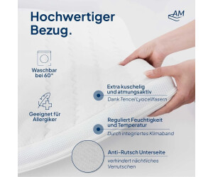 AM Qualitätsmatratzen Hypersoft Matratzentopper 90x190cm, 6cm, Lyocell ...