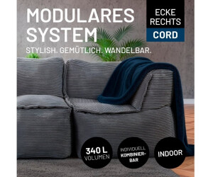 Lumaland Modulares Eckteil rechts Cord, Sitzsack mit Füllung ...