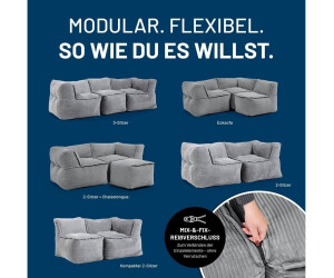 Lumaland Modulares Eckteil rechts Cord, Sitzsack mit Füllung ...