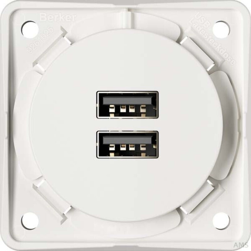 Berker Integro Flow USB-Ladesteckdose 2-fach 3A 230V polarweiß matt ...