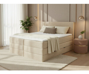 Sofnet Mollo XL Boxspringbett Cordstoff, 2 Bettkästen, Topper ...