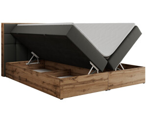 MKS Meble Albero 1 Boxspringbett 140x200cm Eiche Wotan Dunkelgrau ...