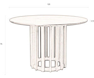 Dutchbone Barlet Esstisch rund Ø120cm Eichenfurnier (2100159) ab 987,24 ...