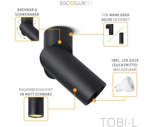 SSC-LUXon TOBI-L Aufbaustrahler LED schwenkbar schwarz GU10 5W 3CCT ab ...