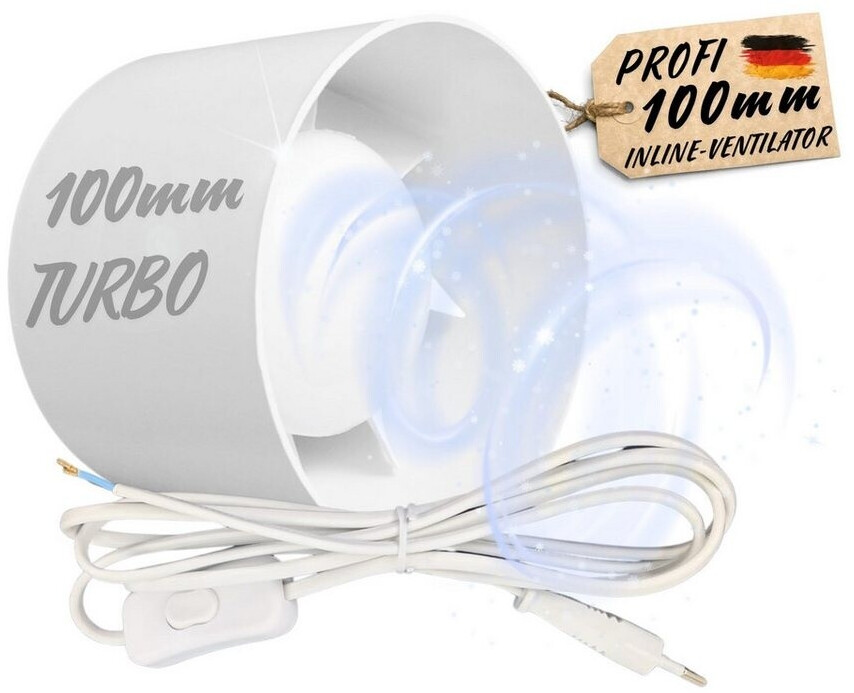 TronicXL Inline-Lüfter 100mm 230V mit Schalter und Stecker ab 24,90 ...