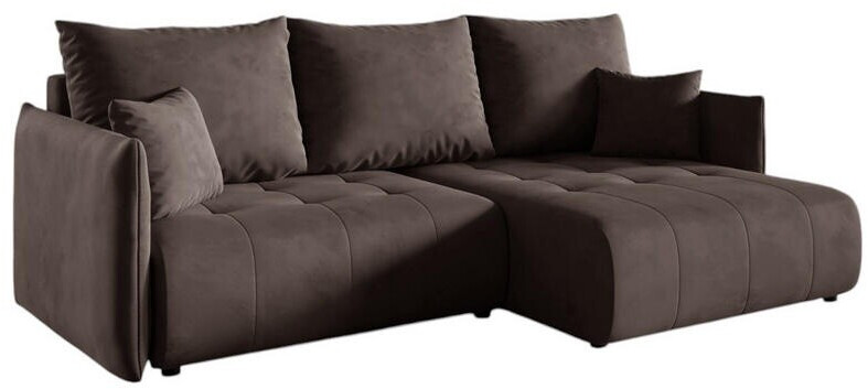 Fun Möbel CANIO Ecksofa Schlafsofa Stoff Monolith Dunkelbraun Ottomane ...