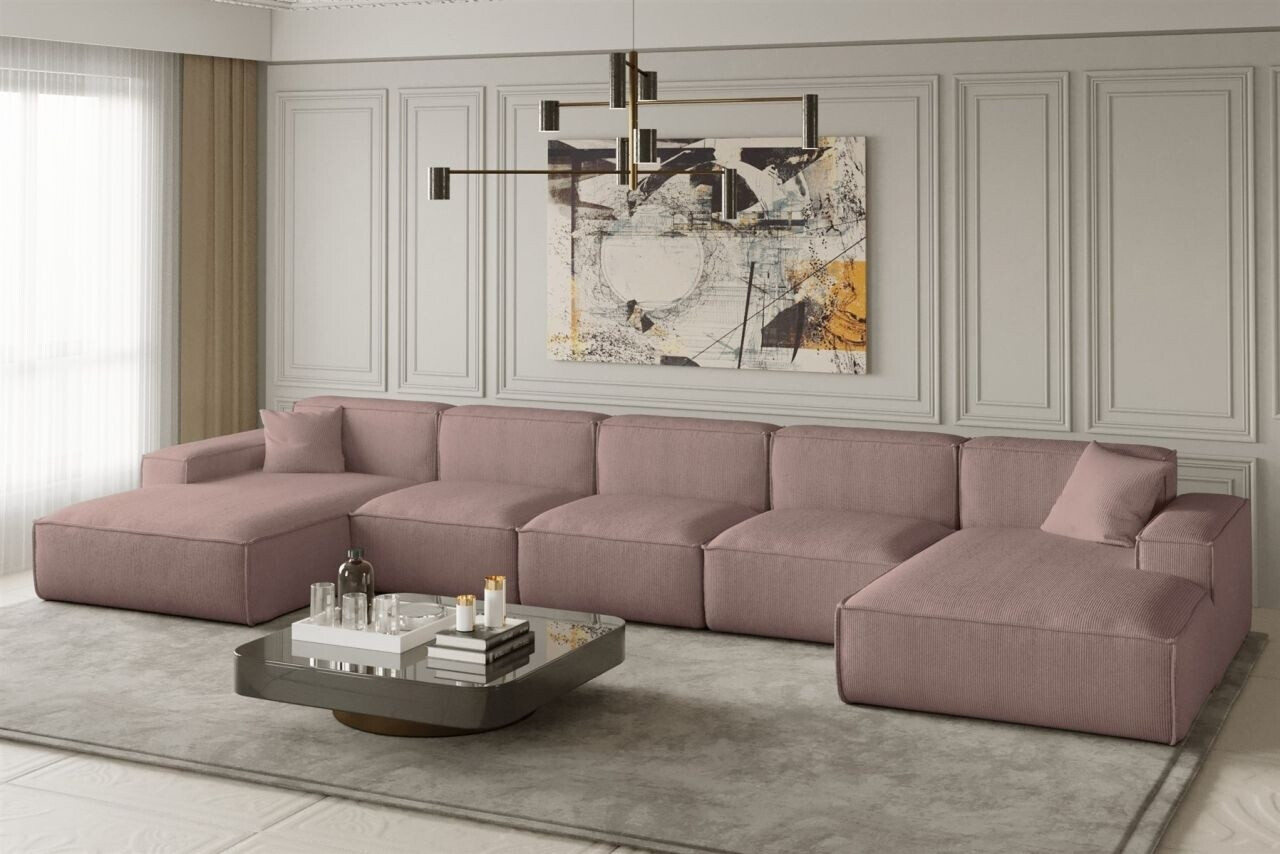 Fun Möbel CELES XL Wohnlandschaft U-Form Stoff Scala Rose ab 1.289,00 ...