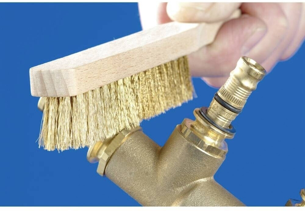 Pferd HBFM 40 Handbürste für Feinmechaniker 4-reihig Messing-Draht Ø0 ...