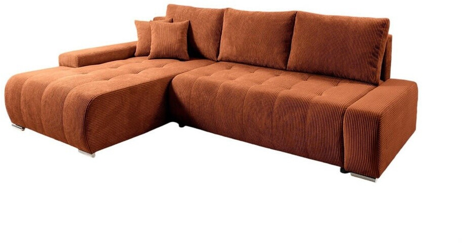 Fun Möbel VOGAR Ecksofa mit Schlaffunktion, Stoff Poso, Rostbraun ...