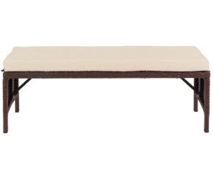 Proregal Poly-Rattan Sitzbank 35x112x30cm Braun Kissen Creme ab 59,90 ...