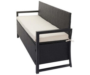 Proregal Poly-Rattan 3er Sitzbank 87x164x57cm Anthrazit Kissen Creme ab ...