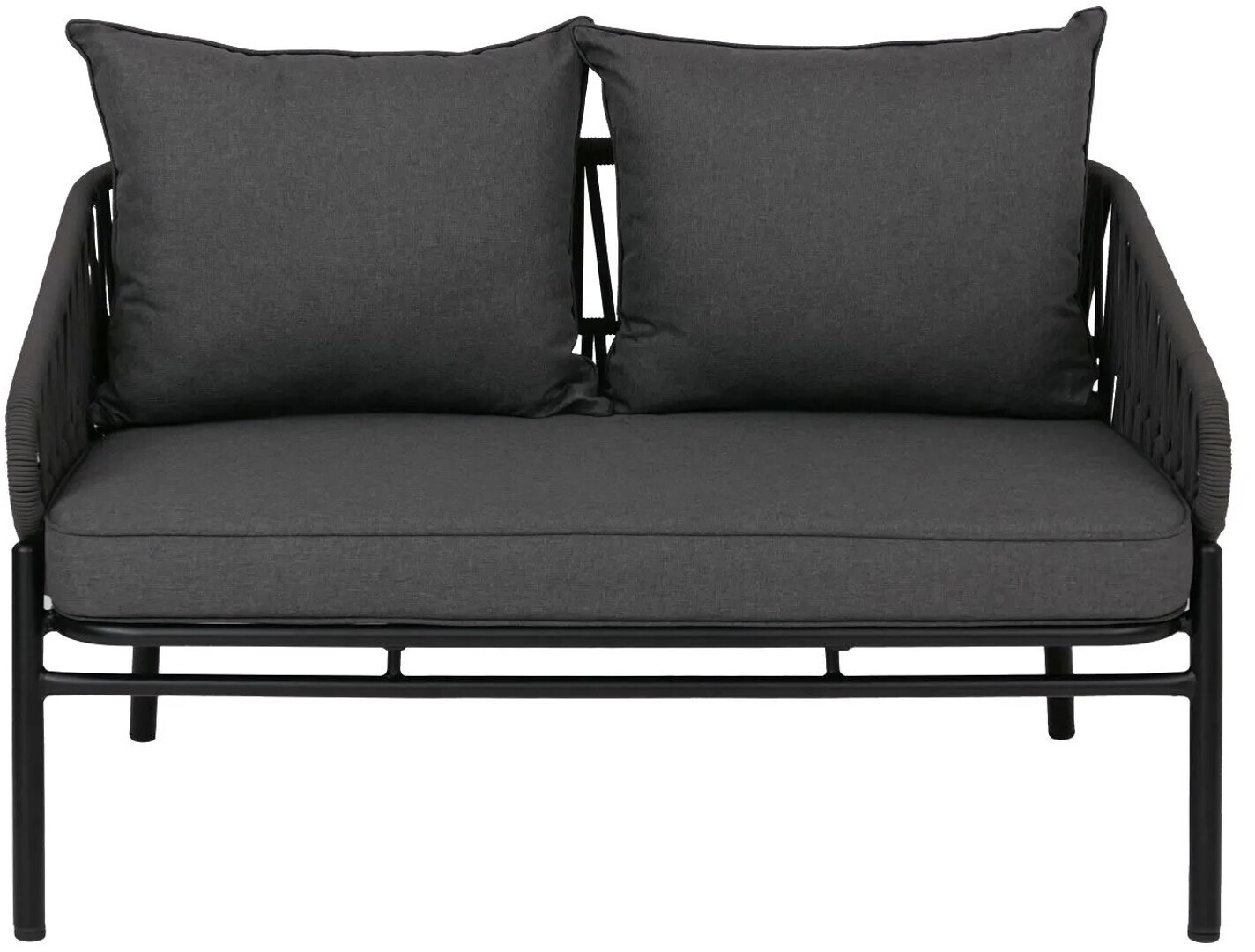 MCW Aluminium-Gartenbank P90 Seilgeflecht Rope Stoff/Textil Anthrazit ...