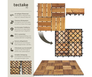 TecTake 40 Tabula acacia interlocking tiles, 31 x 31 x 2.2 cm ab 116,99 ...