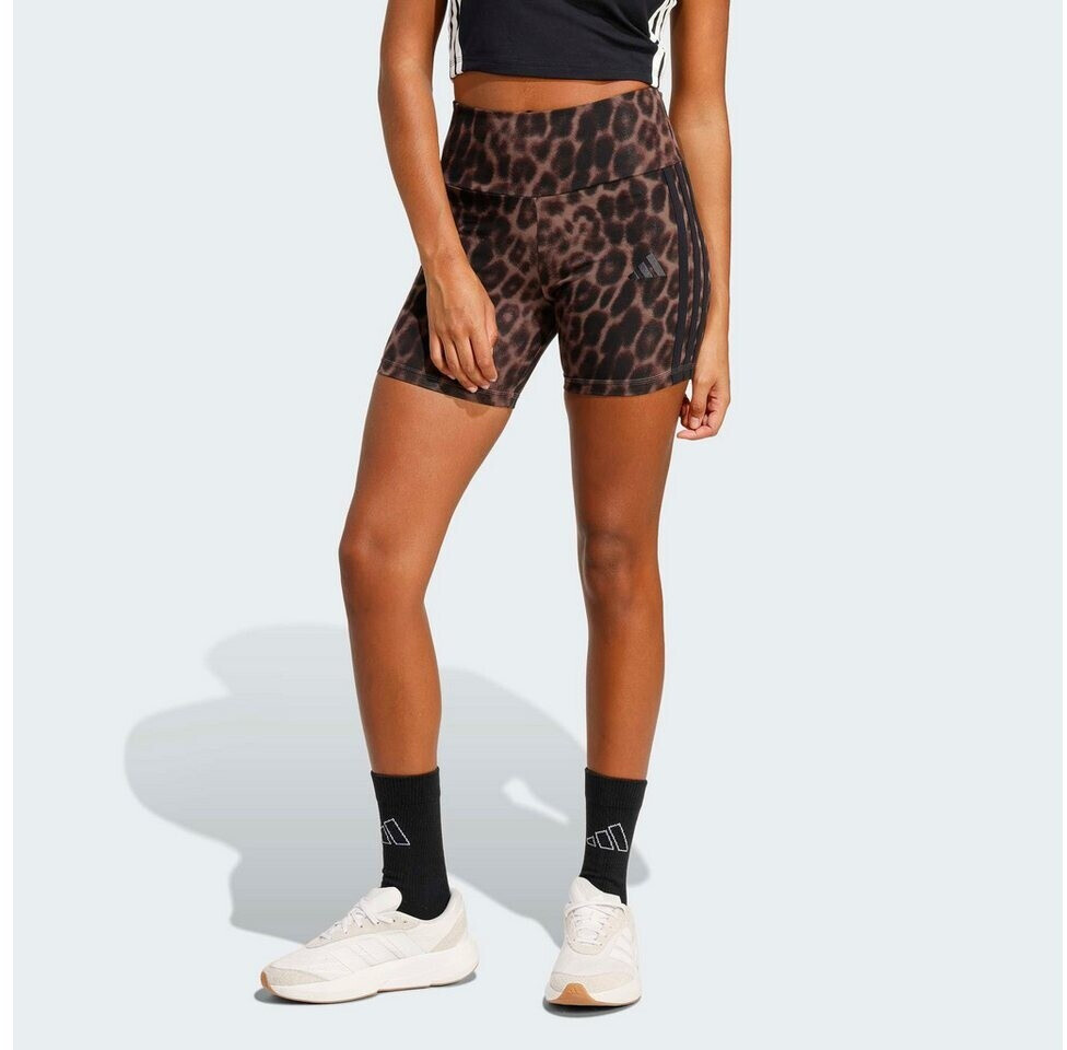 Adidas Seasonal Essentials Biker Shorts mit Leopardenprint und 3 ...