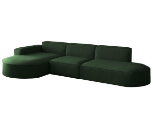 Fun Möbel PALMA Ecksofa Velvet Stoff Grün, Ottomane Links ab 878,00 ...