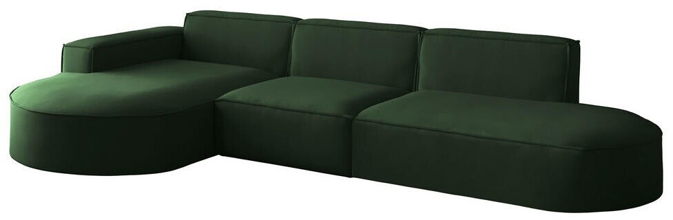 Fun Möbel PALMA Ecksofa Velvet Stoff Grün, Ottomane Links ab 878,00 ...
