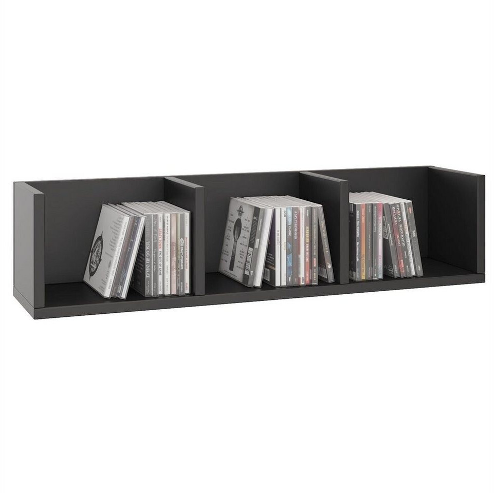Caro Möbel Stars CD/DVD-Wandregal 3 Ablagefächer, Schwarz ...