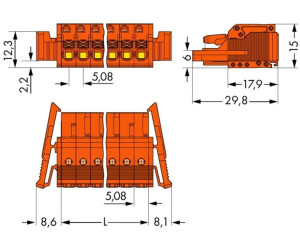 Wago 1-Leiter-Federleiste 17-polig Push-in CAGE CLAMP 5.08mm orange ...