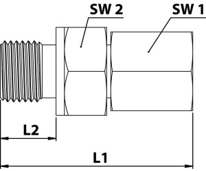 Riegler Einstellbares Gerade-Einschraubverschraubung M33x2,0 Rohr ...