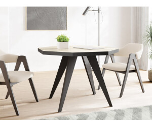WFL GROUP Quadro Esstisch ausziehbar 100-150cm, Sonoma Eiche, schwarze ...