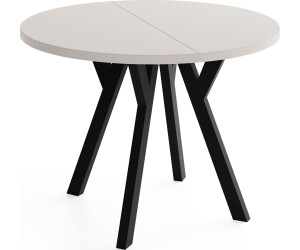 WFL GROUP Vero Esstisch rund ausziehbar 100–200cm, Kaschmir, schwarze ...