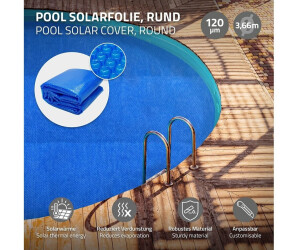 ECD Germany Pool Solarfolie rund Ø366cm, 120µm, blau, zuschneidbar ...