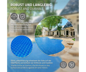 ECD Germany Pool Solarfolie rund Ø366cm, 120µm, blau, zuschneidbar ...
