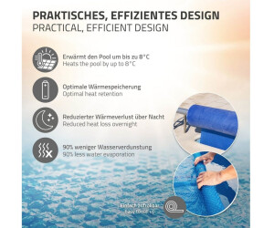 ECD Germany Pool Solarfolie rund Ø366cm, 120µm, blau, zuschneidbar ...