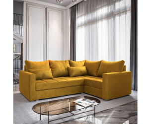 Masseno Lireno R-S Ecksofa L-Form mit Schlaffunktion & Bettkasten, Gelb ...